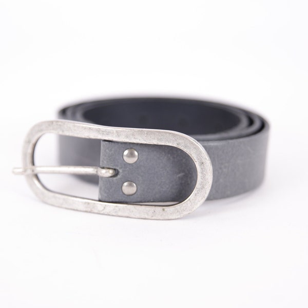 Gray Leather Belt - Etsy