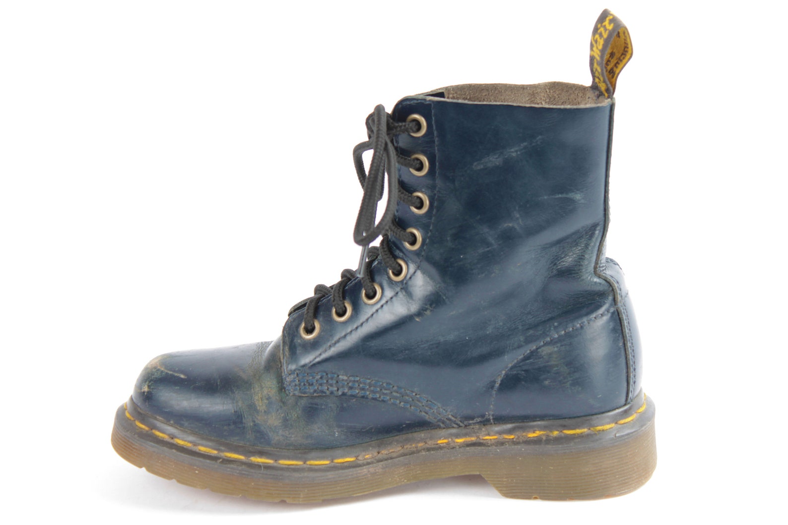 US5 Dr Martens Vintage Marine Blue Leather Doc Martens Boots - Etsy