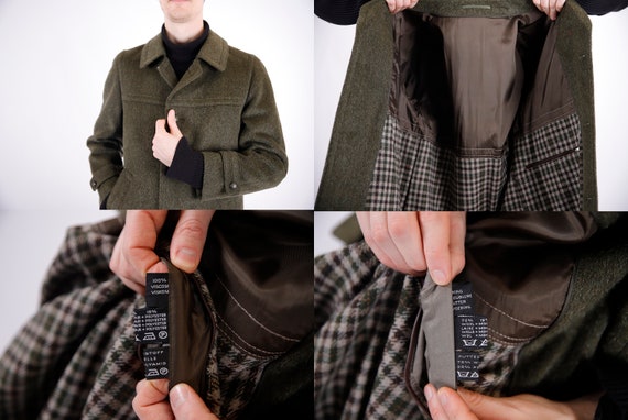 1970s Vintage Green Olive Wool Loden Mohair Longcoat … - Gem