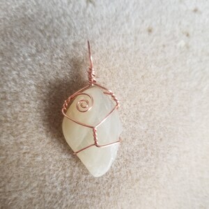Moonstone Pendant in Copper Wire Wrapping Swirl Filigrees - Etsy