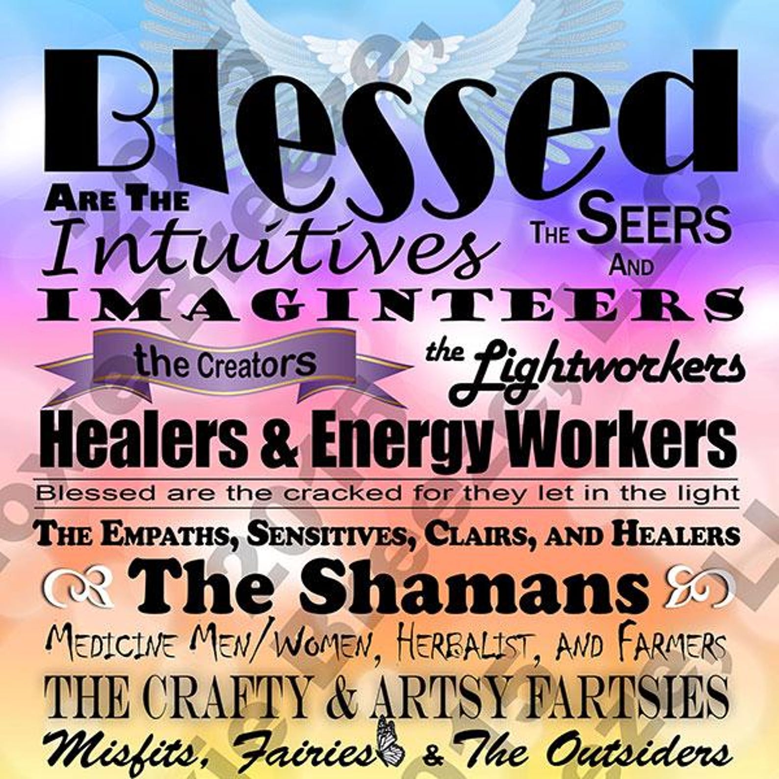 Digital Poster - Blessed Are the Intuitives, Seers, Lightworkers ...
