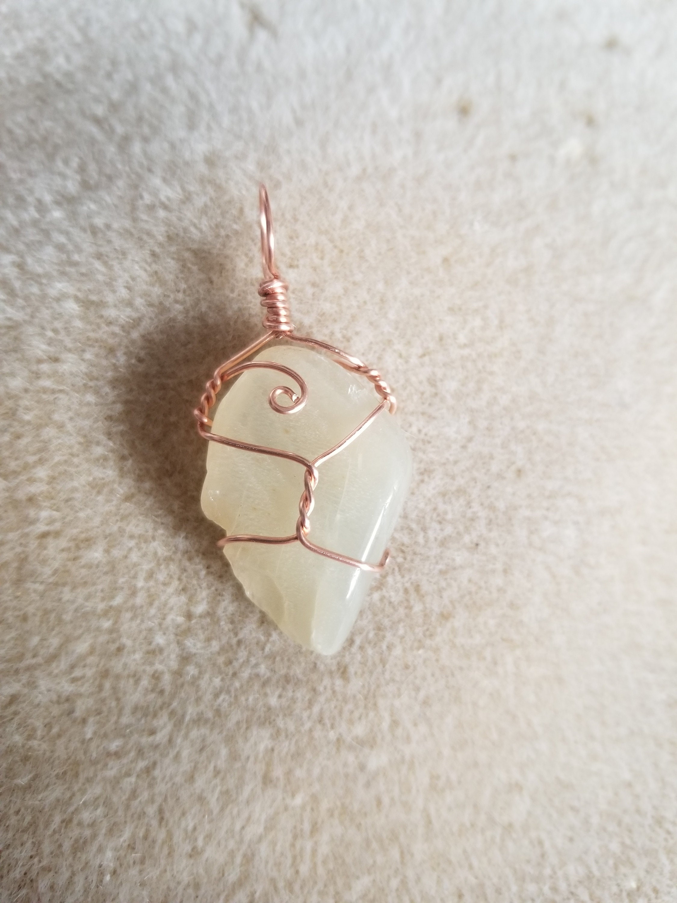 Moonstone Pendant in Copper Wire Wrapping Swirl Filigrees - Etsy