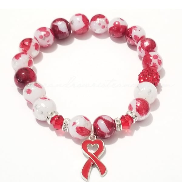 Red Heart Bracelet - Etsy