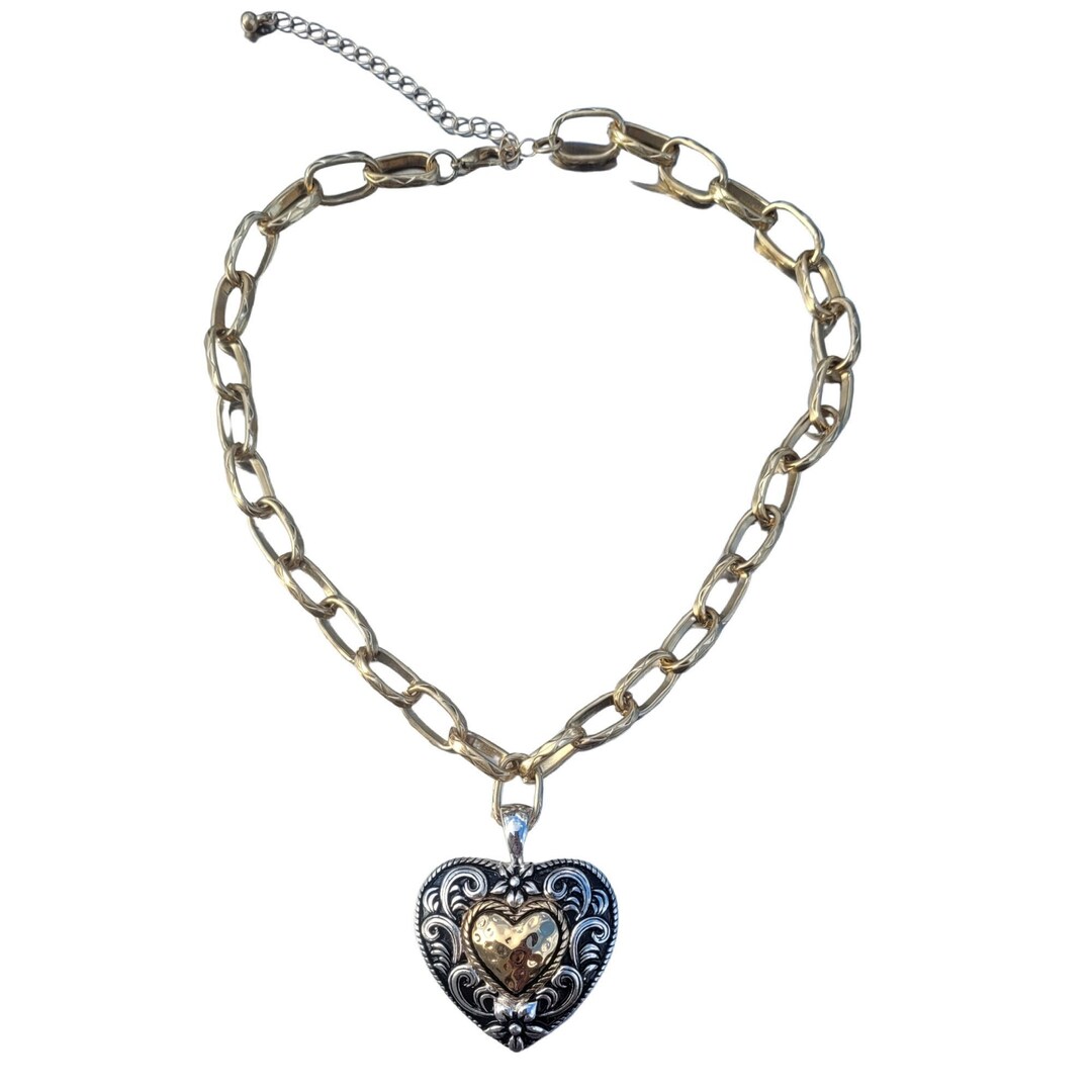 Gold Chunky Chain Choker Heart Choker Charm Pendant Custom - Etsy