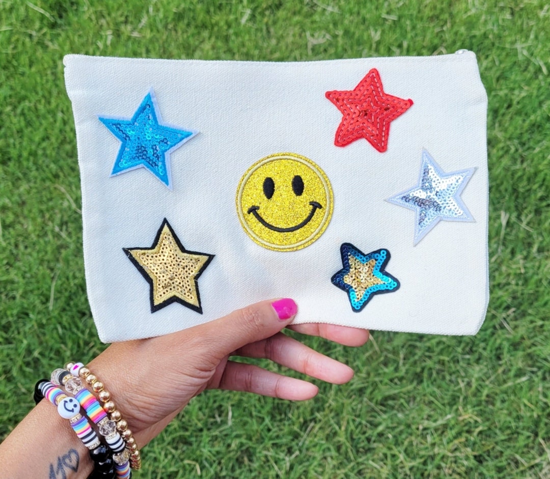 Happy/smiley/ Face Make up Bag/pencil Case/travel Organizer/preppy/star ...