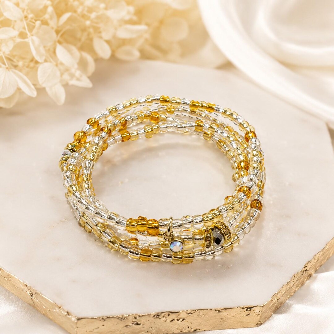 Beaded Belly Chain: Gold & Silver Seed Bead Waist Beads - Etsy