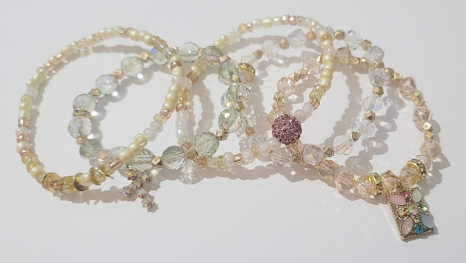 Cross Bracelet Set /stack/5 Piece Set/ Rhinestone - Etsy