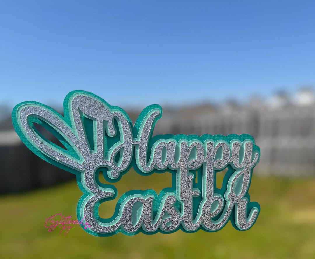 Easter Cake Topper, Happy Easter Cake Topper, Cake Topper Happy Easter ...