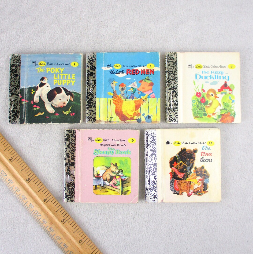 Little Golden Books Vintage Miniature Small 1 3 9 10 22 Poky Puppy Red ...