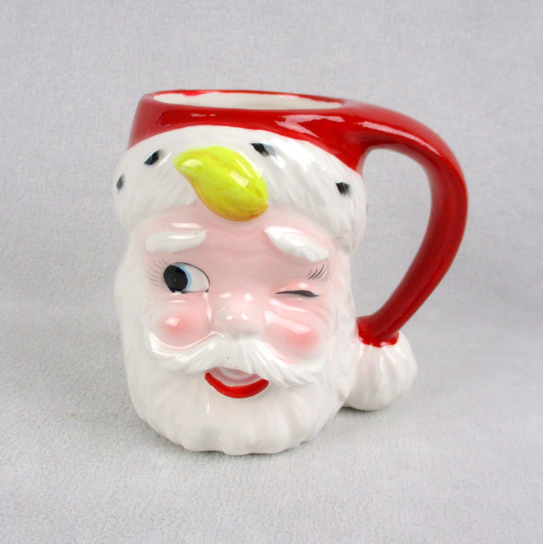 Winking Santa Head Coffee or Tea Mug Retro Vintage 1960s Winky ...