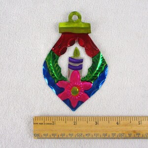 Mexican Punched Tin Milagro Vintage 1970s Christmas Ornaments Candle ...