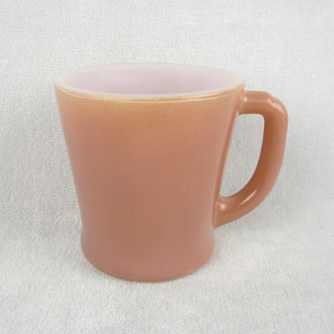 Fire King Dusty Pink Mug Rose Tan Glass Coffee Tea Vintage 1950s D ...