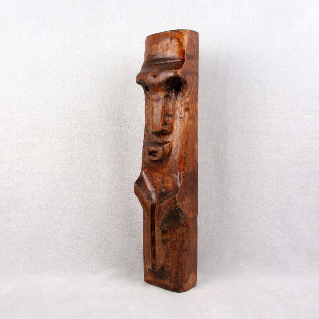 Rapa Nui Easter Island Carved Wood Statue Idol Moai Polynesian Tiki God ...