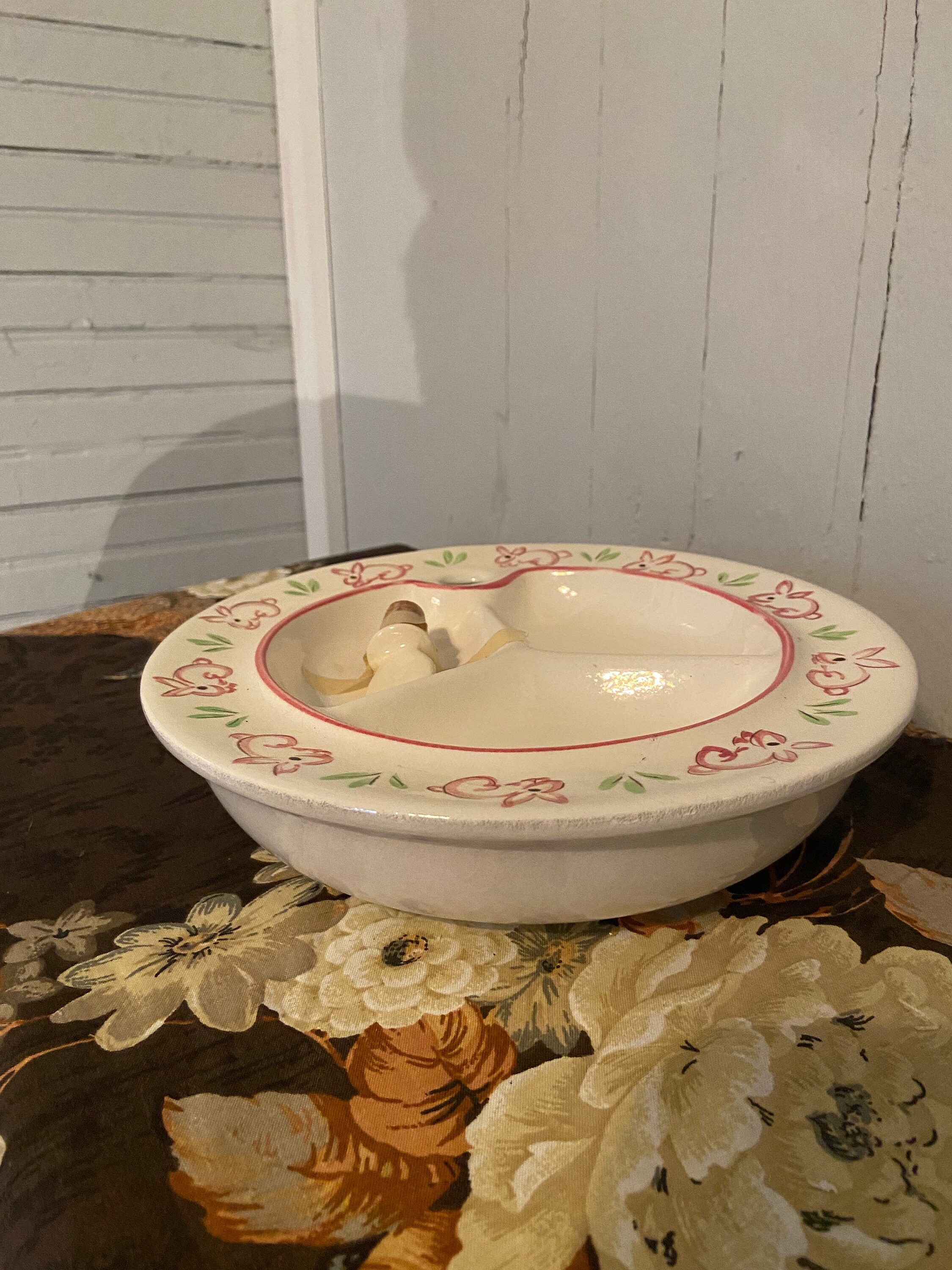 Rare Vintage Rabbit by Stangl 1961 Bunny Baby Kiddieware Warming Dish ...