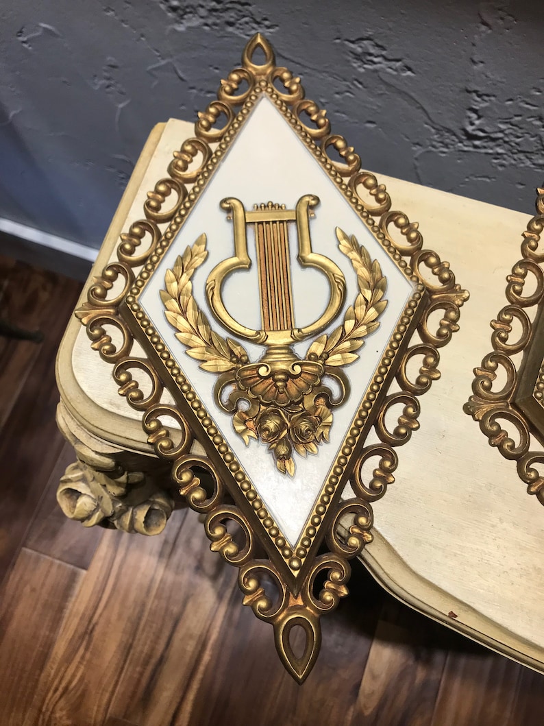 Vintage Set Homco Syroco Hollywood Regency Diamond Wall Hangings ...