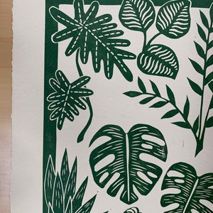 Houseplants Linocut Green - Etsy