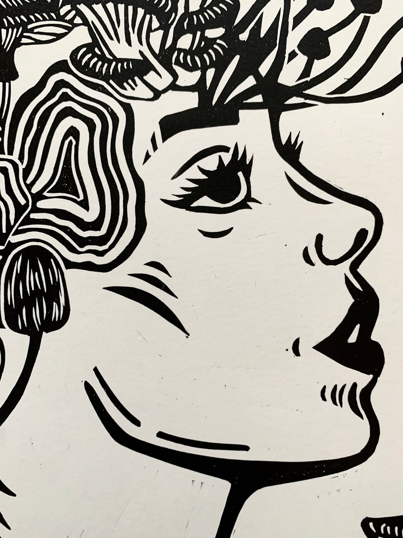 Mycelium on My Mind Linocut - Etsy