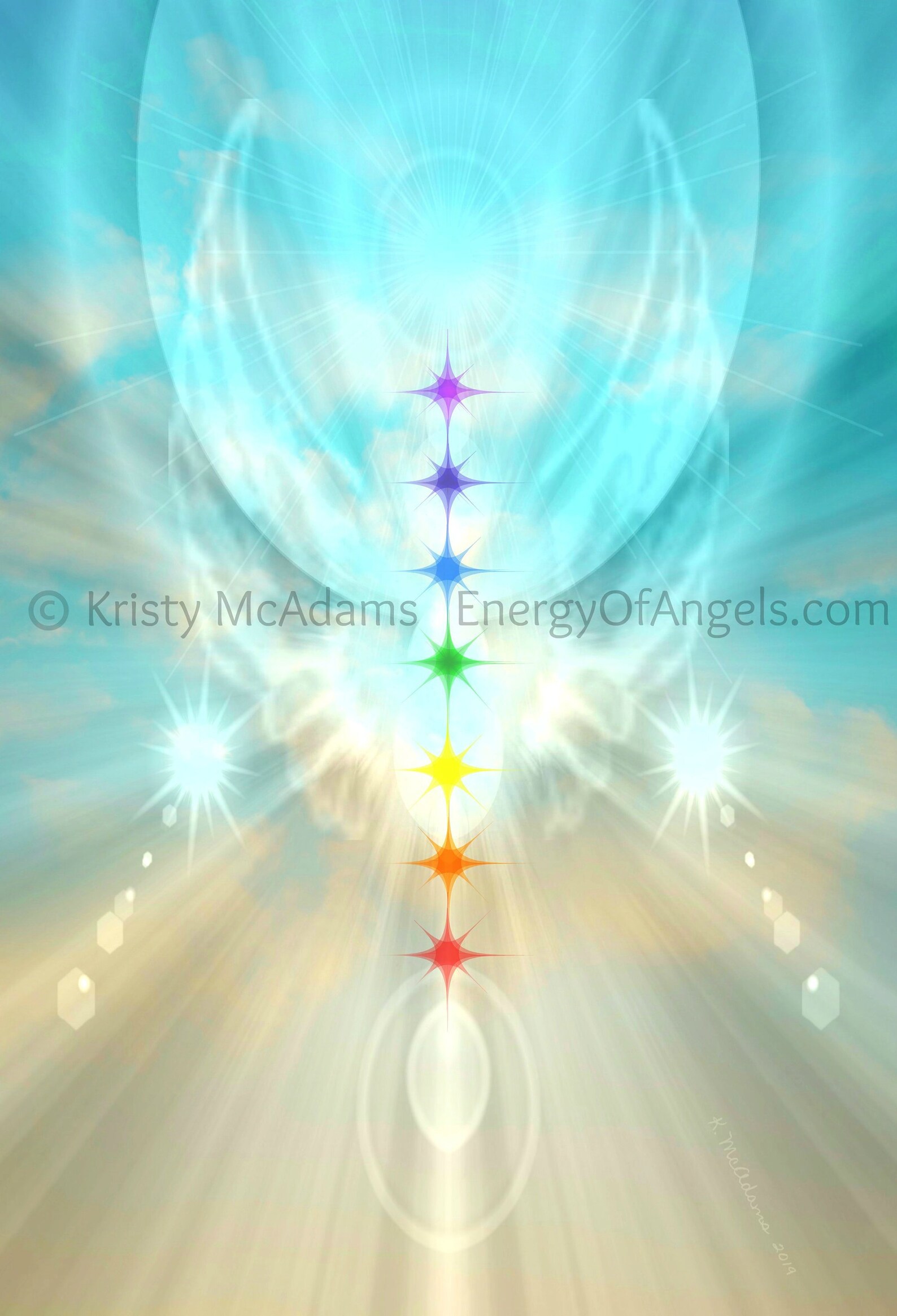 8x10 Print / Angel Wing Chakras / Chakra Angel / Reiki / - Etsy
