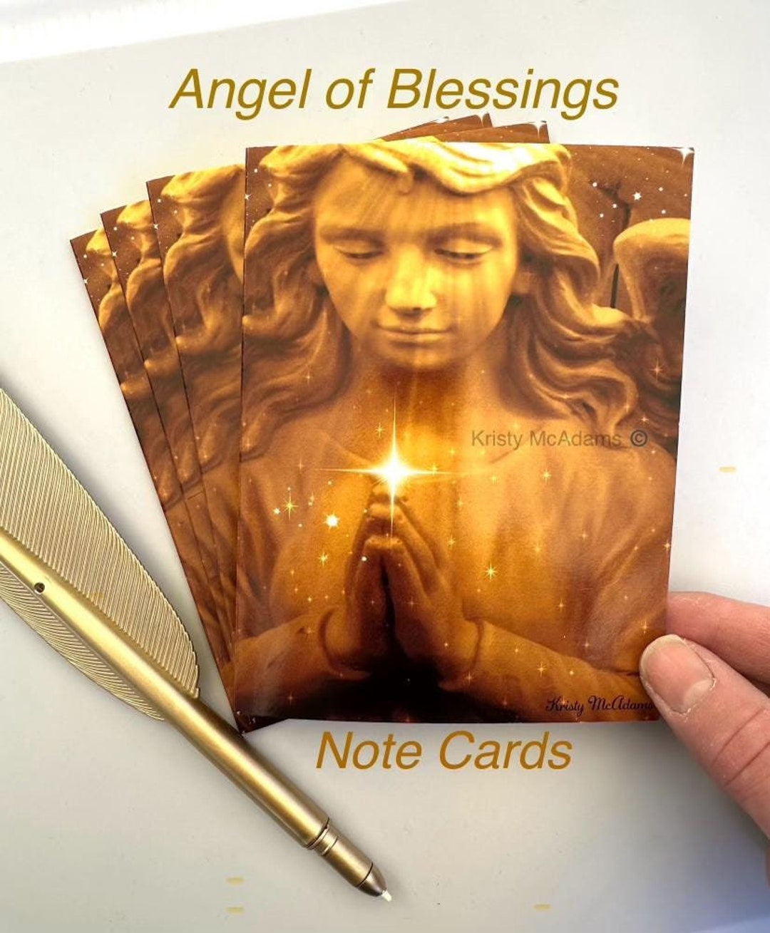 Angel of Blessings Note Cards: Art Greeting Card Set - Etsy