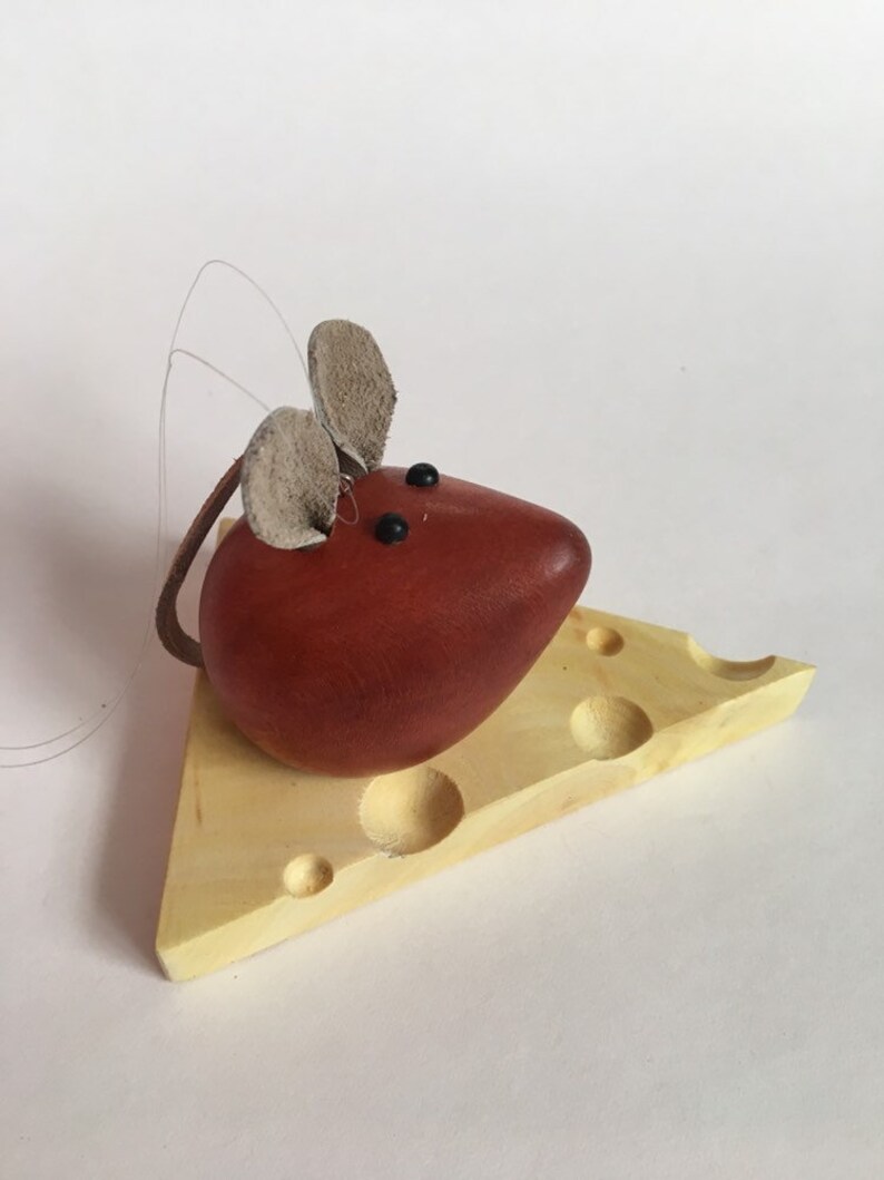 Wood Mouse and Cheese Christmas Ornament - Etsy