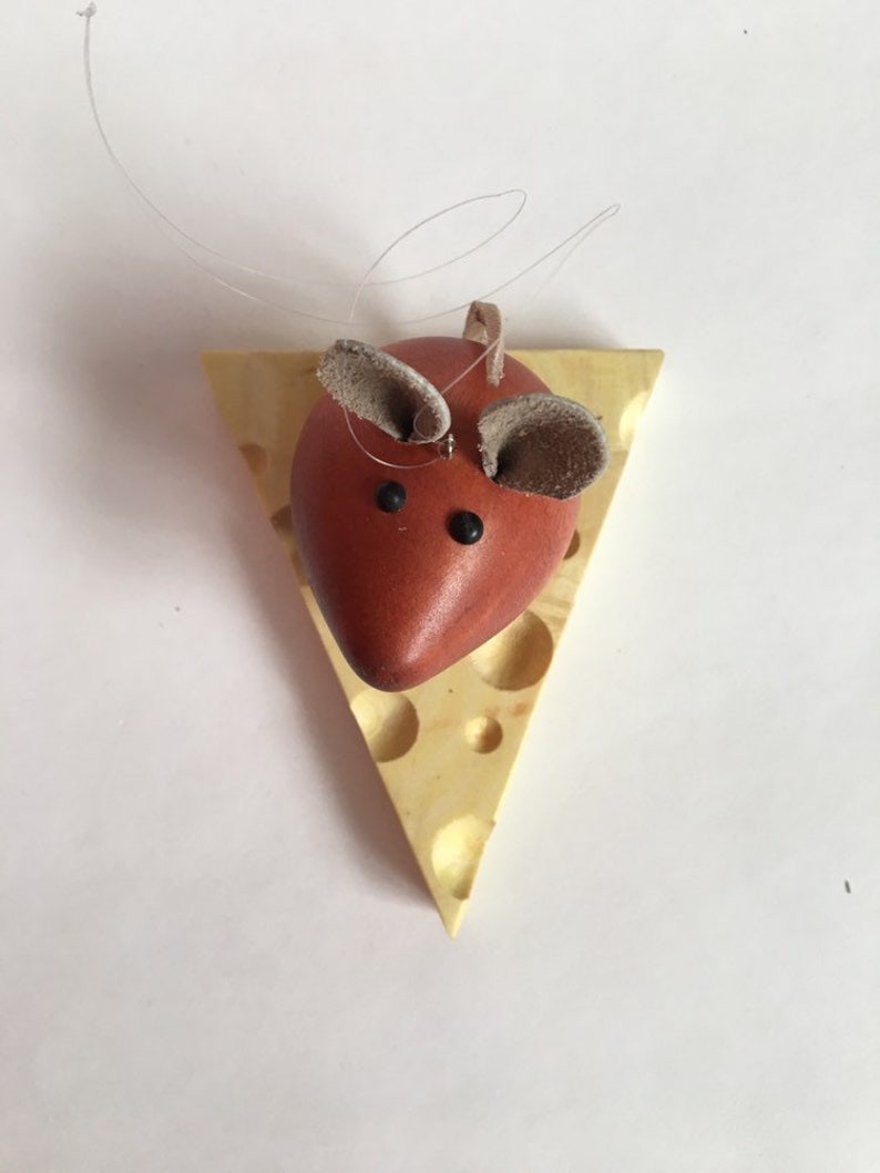 Wood Mouse and Cheese Christmas Ornament - Etsy