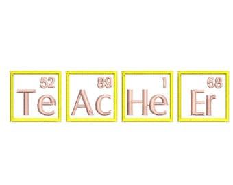 Genius Periodic Table of Elements Machine Embroidery Design | Etsy