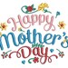 Happy Mother's Day Machine Embroidery Design, 2 Sizes, Mother's Day ...