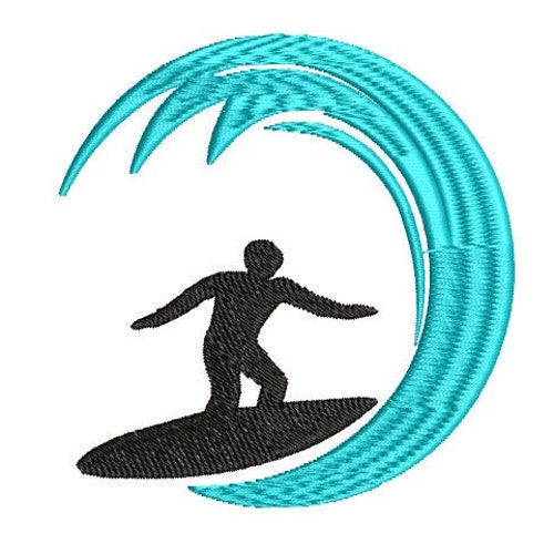 Surf Machine Embroidery Design 2 Sizes Surfing Embroidery - Etsy