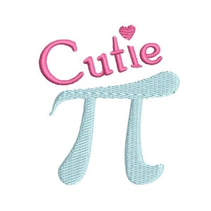 Cutie Pi Machine Embroidery Design 3.1415, Pi Embroidery Design ...