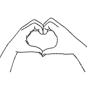Hand Heart Machine Embroidery Design,2 Sizes, Hand Embroidery Design ...
