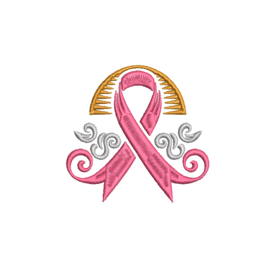 Ornate Cancer Ribbon Machine Embroidery Design, Breast Cancer ...