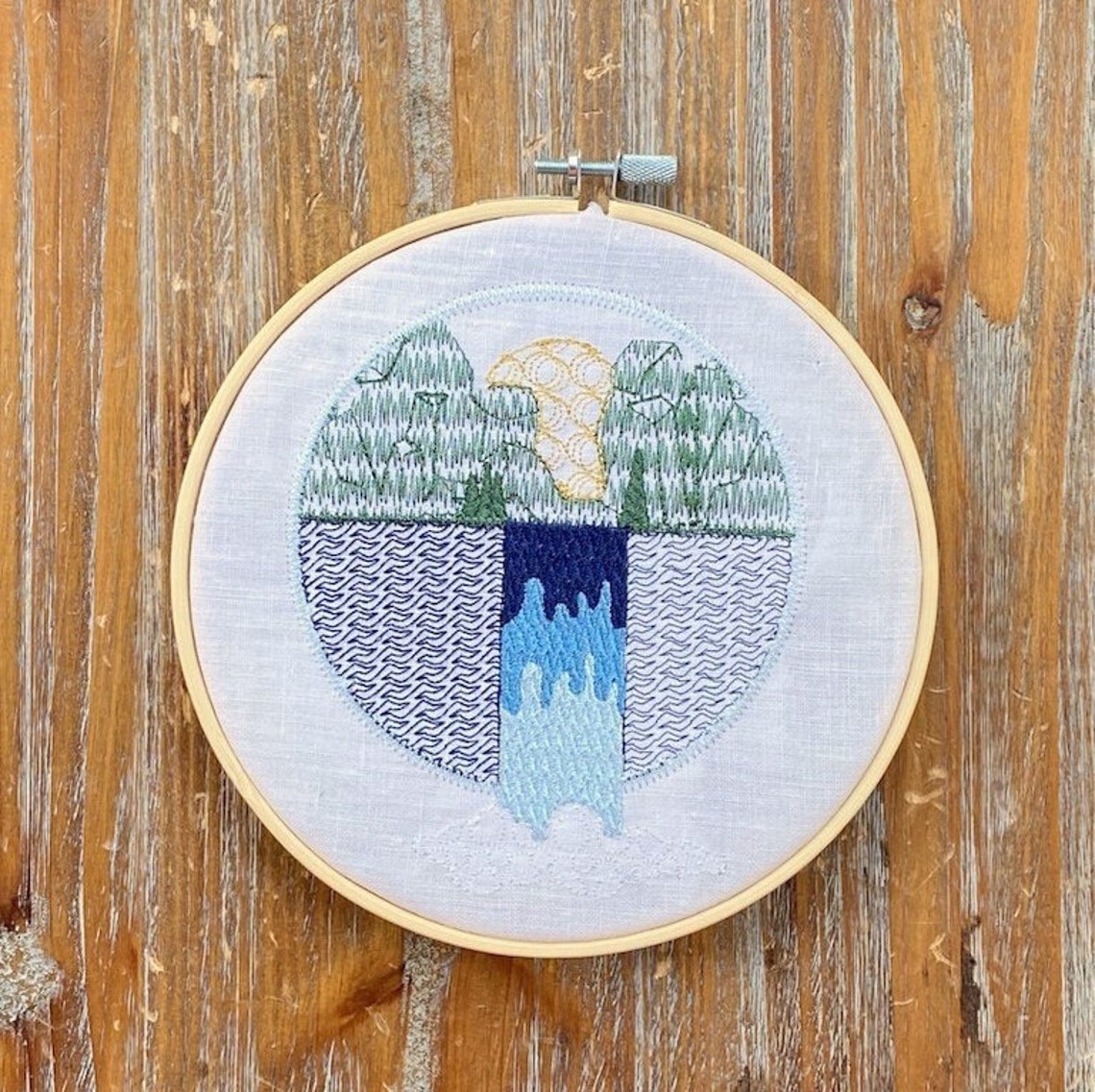 Waterfall Machine Embroidery Design 5x7 Hoop Fantasy | Etsy