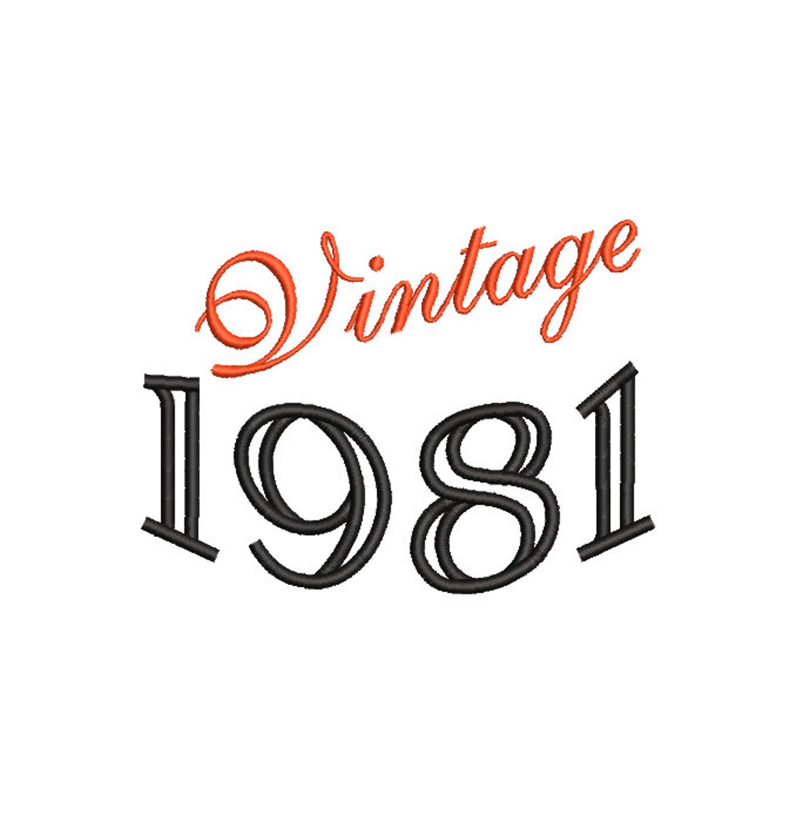 Vintage 1981 Machine Embroidery Design, Birthday Embroidery Design, 4x4 ...
