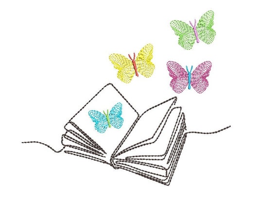 Butterfly Books Machine Embroidery Design 2 Sizes Book - Etsy
