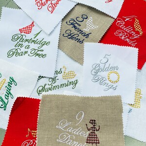 12 Days of Christmas Embroidery Design, Quick Stitch, 4x4 and 5x7 Hoop ...