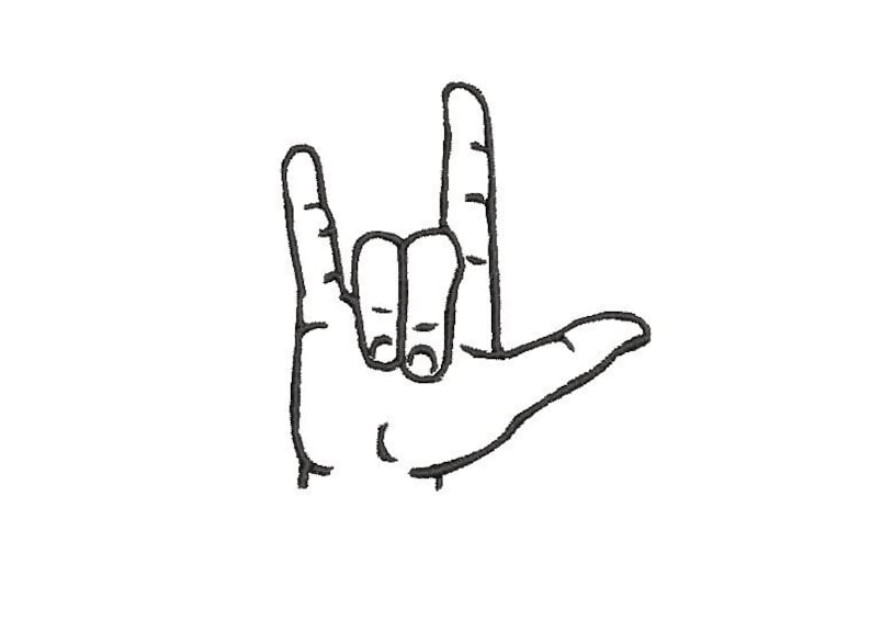 I Love You Sign Language Machine Embroidery Design, I Love You ...