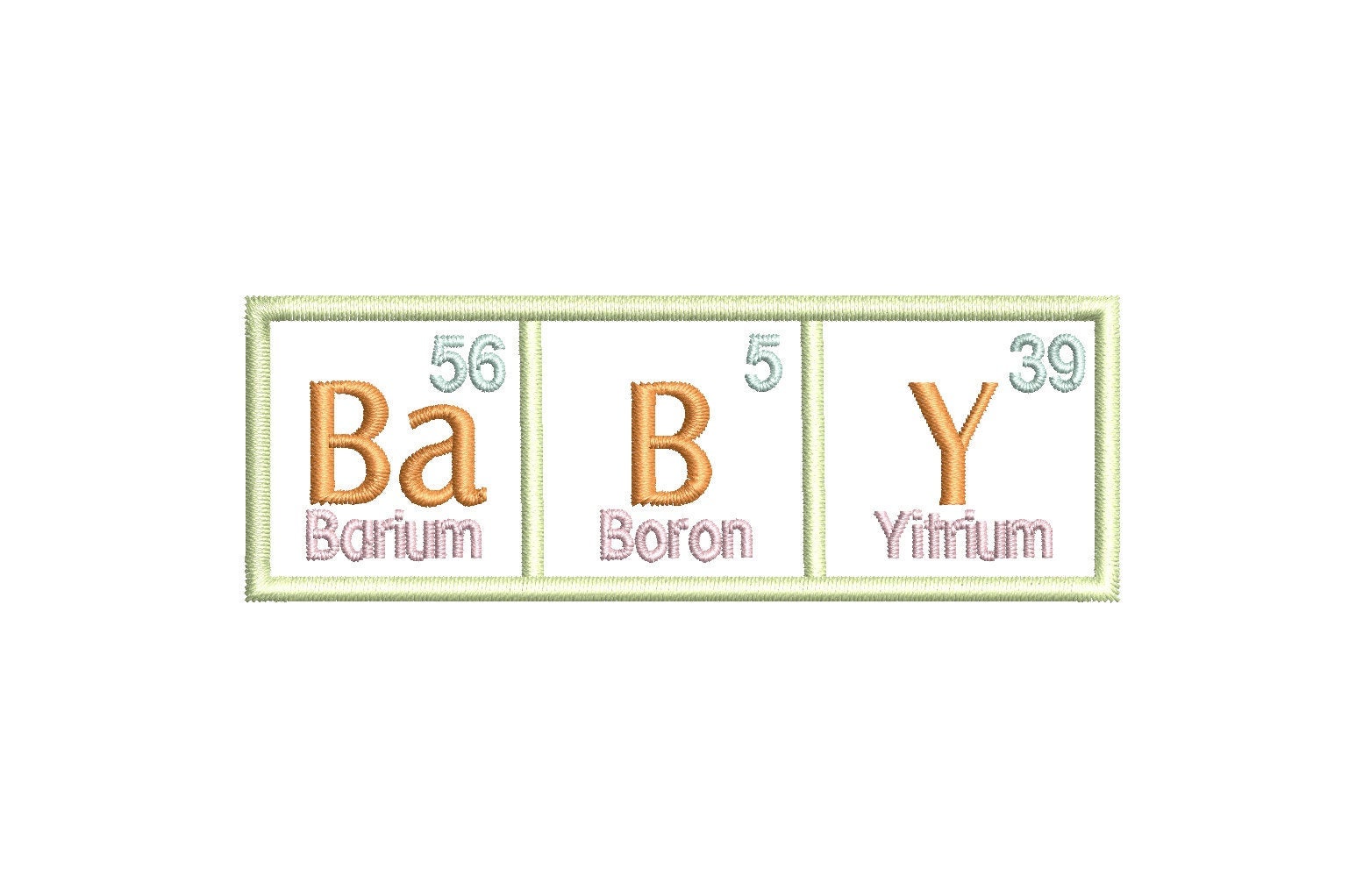 Baby Periodic Table of Elements Machine Embroidery Design-4x4 - Etsy