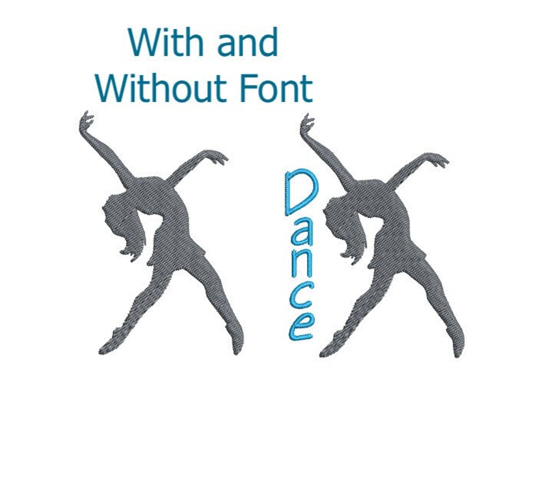 Dance Machine Embroidery Design / 2 Designs, Dance Silhouette, Dancing ...
