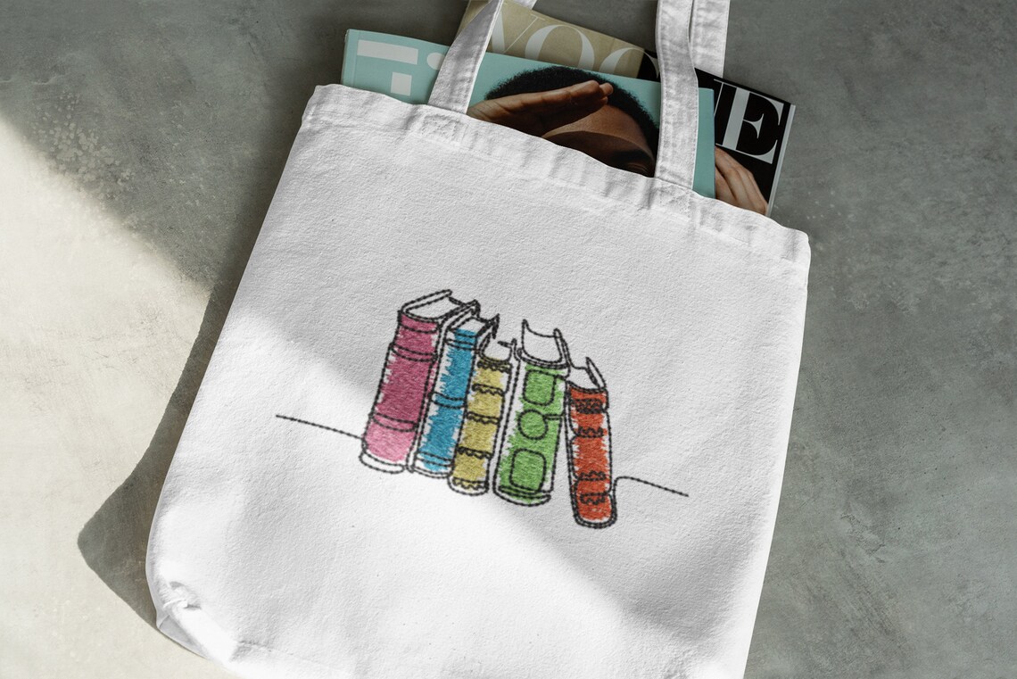 Stack of Books Machine Embroidery Design 3 Sizes Scribble - Etsy