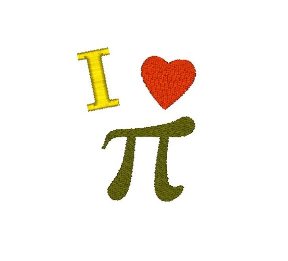 I Love Pi Machine Embroidery Design pi embroidery design | Etsy
