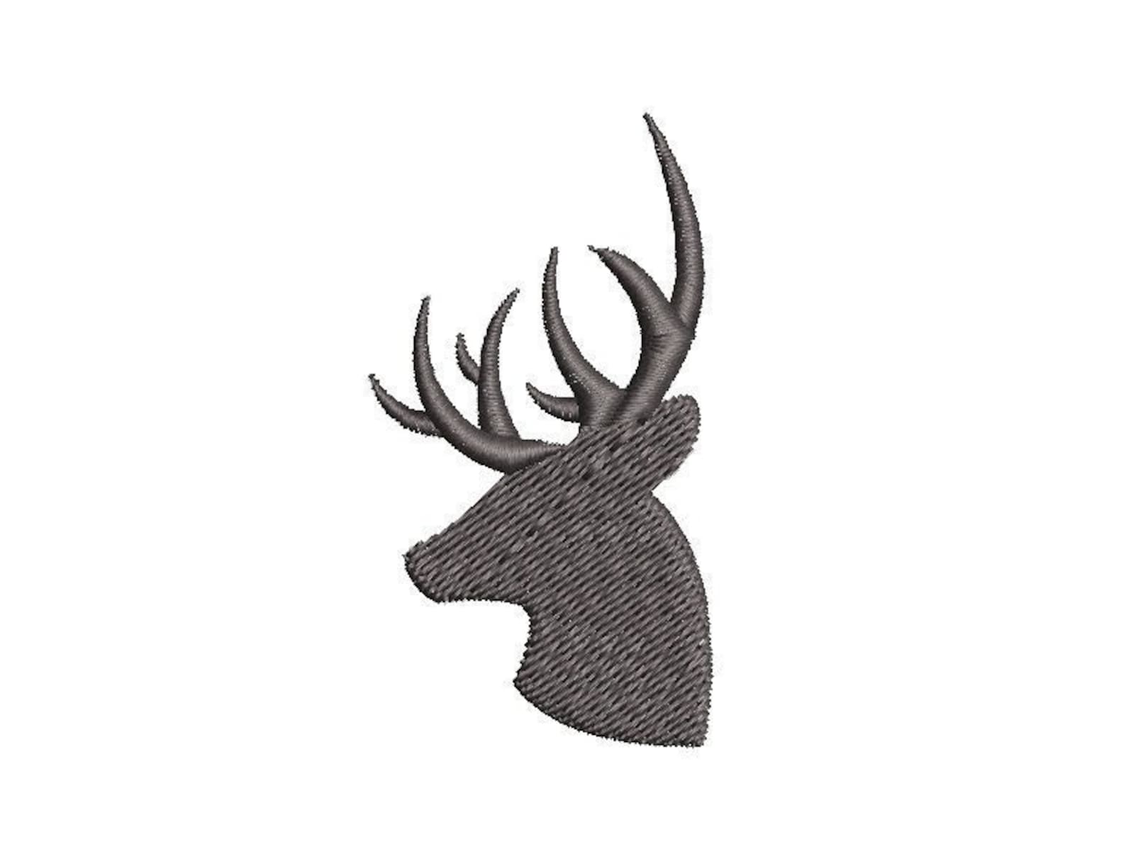 Deer Silhouette Machine Embroidery Design Hunting Embroidery - Etsy