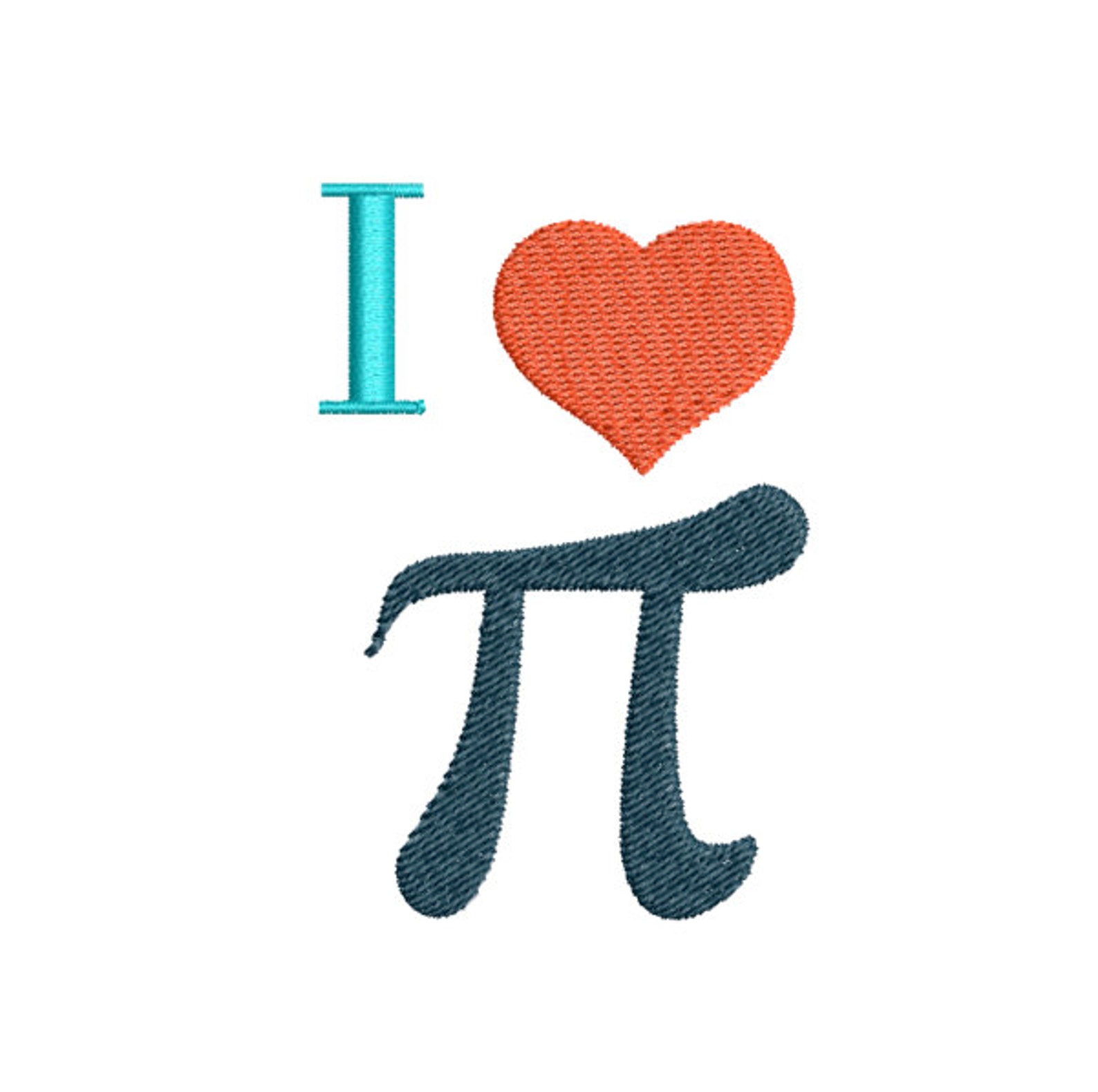 I Love Pi Machine Embroidery Design Pi Embroidery Design | Etsy