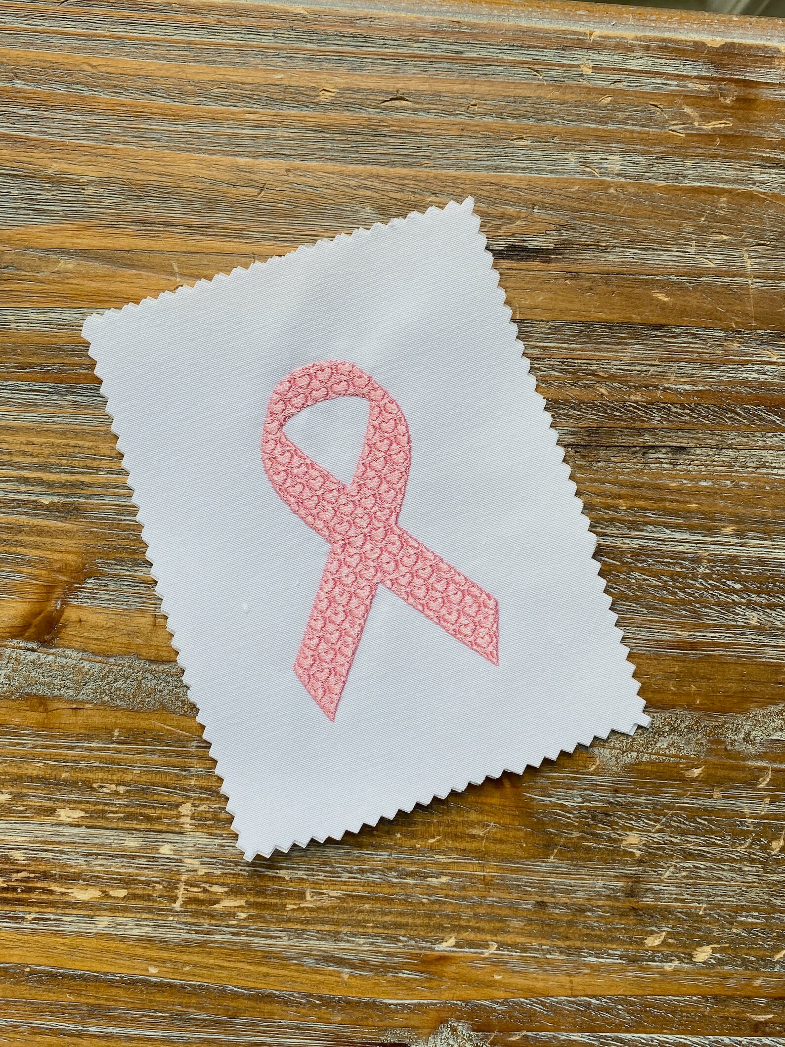 Pink Heart-filled Embossed Cancer Ribbon Embroidery Machine Embroidery ...