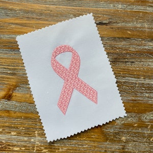 Pink Heart-filled Embossed Cancer Ribbon Embroidery Machine Embroidery ...