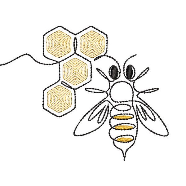 Bee Embroidery - Etsy