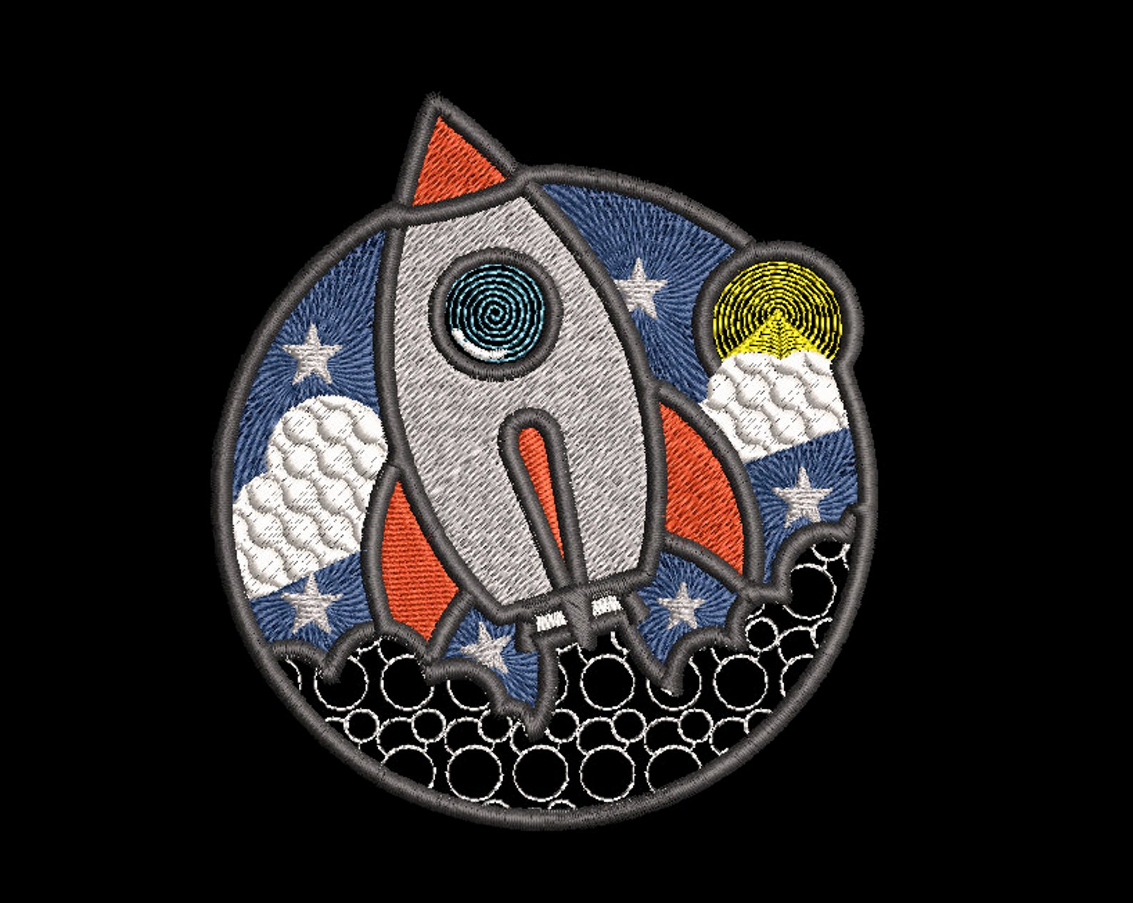 Rocket Embroidery Design Spaceship Embroidery Design - Etsy