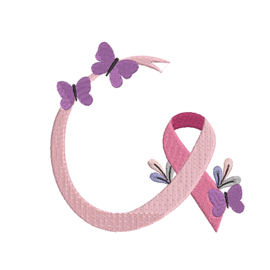 Garden Cancer Ribbon Machine Embroidery Design, Breast Cancer ...