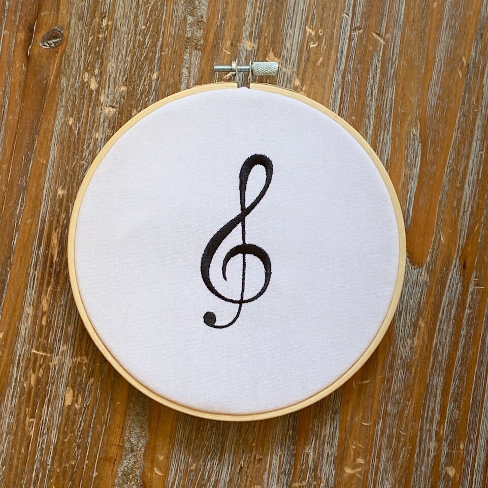 Treble Clef Machine Embroidery Design 4x4 Hoop Music | Etsy