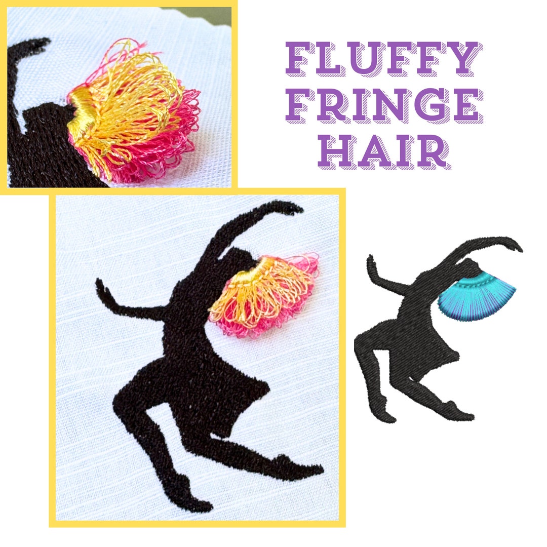 Fringe Hair Dancer Machine Embroidery Design, 4x4 Hoop, Silhouette ...