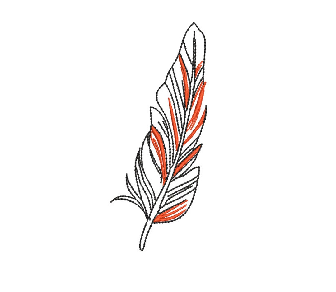 Feather Embroidery Design, 2 Sizes, Quick Stitch, Collection Available ...